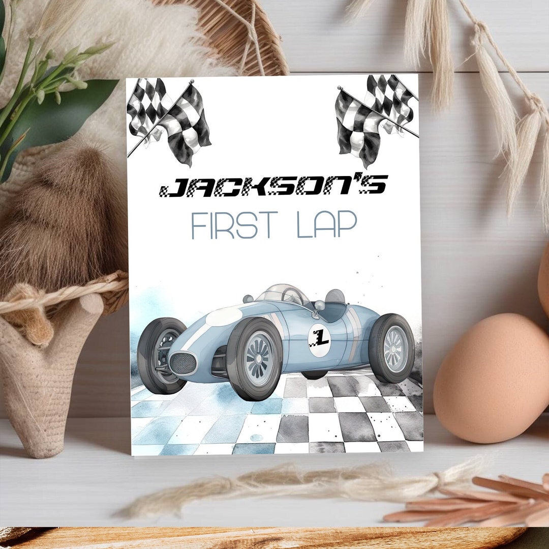 Editable Race Car Sign Boys Birthday Sign First Birthday - Etsy
