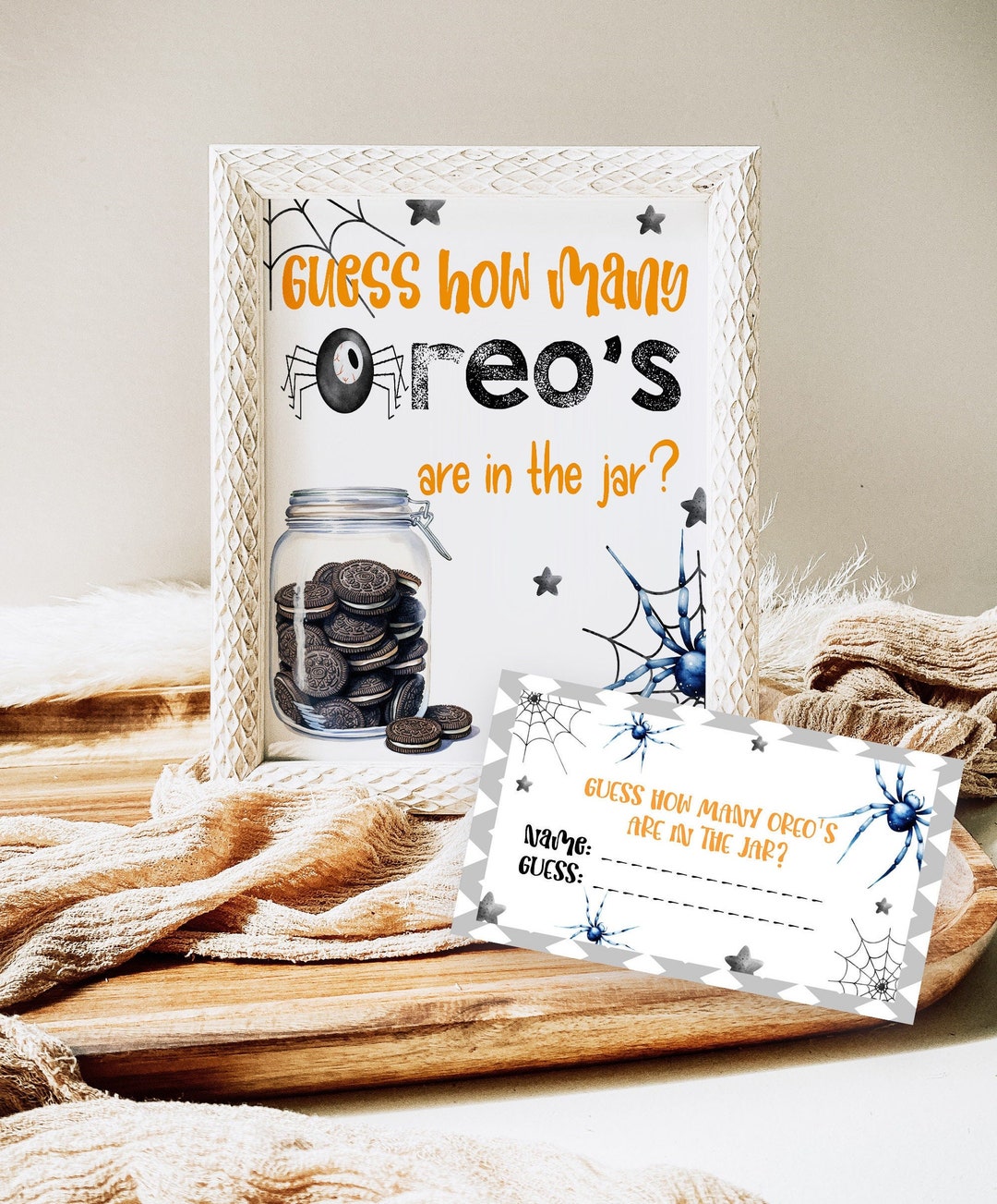 Editable Game Guess How Many Oreo's Are in the Jar Biscuit Baby Shower ...