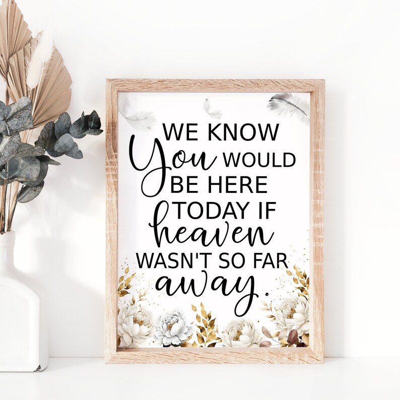 Printable Heaven Sign Remembrance Table Sign Wedding Table - Etsy