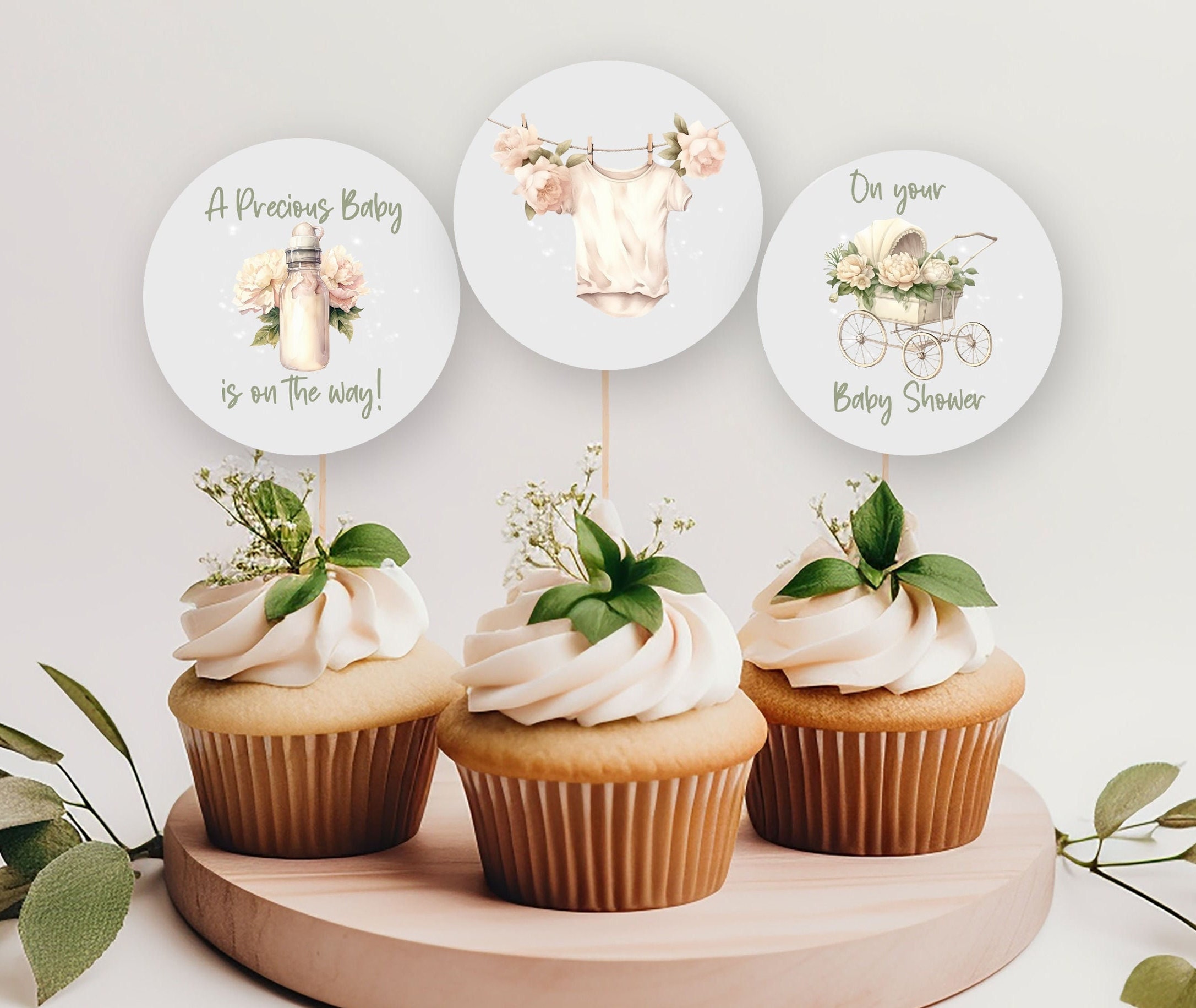 Printable Baby Shower Cake Toppers, Precious Baby, Baby Shower Cake ...