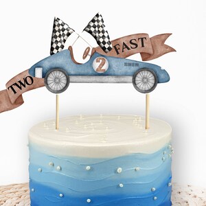 Printable Two Fast Cake Topper, Centrepiece, Race Car 2nd Birthday, Car ...