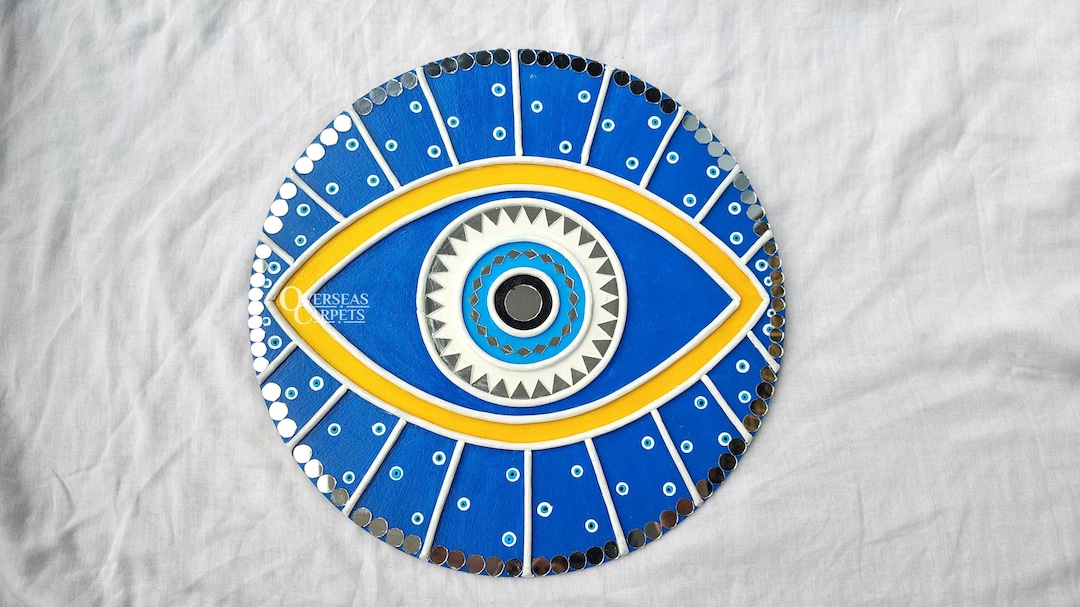Handmade Evil Eye Lippan Art: Mirror Wall Decor, Boho Home Accent - Etsy