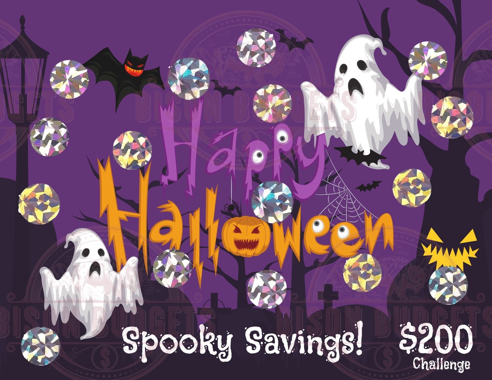 Spooky Savings, Halloween Savings Challenge Scratch off Card, 200 A6 ...