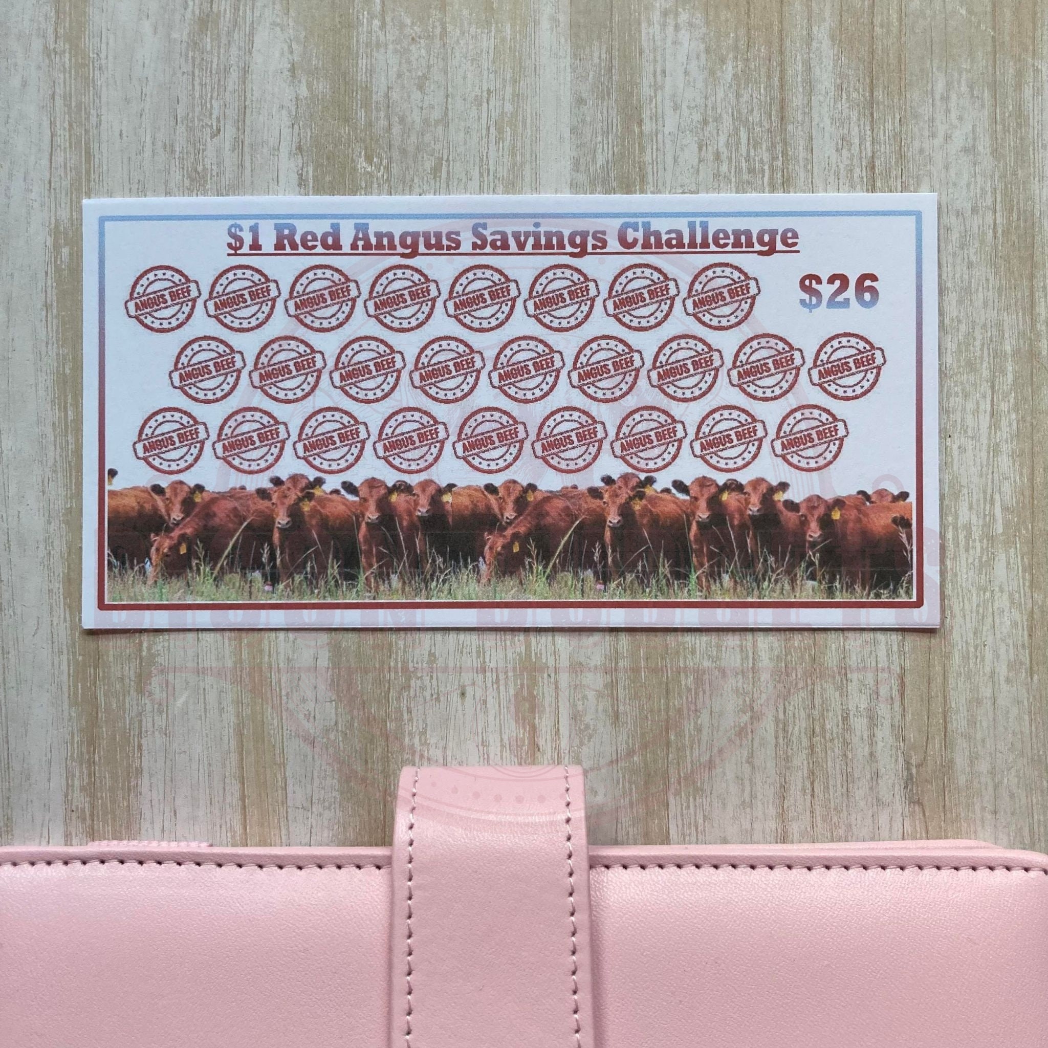 Red Angus 1 Dollar Savings Challenge Cow Cattle Farm Ranch Savings ...