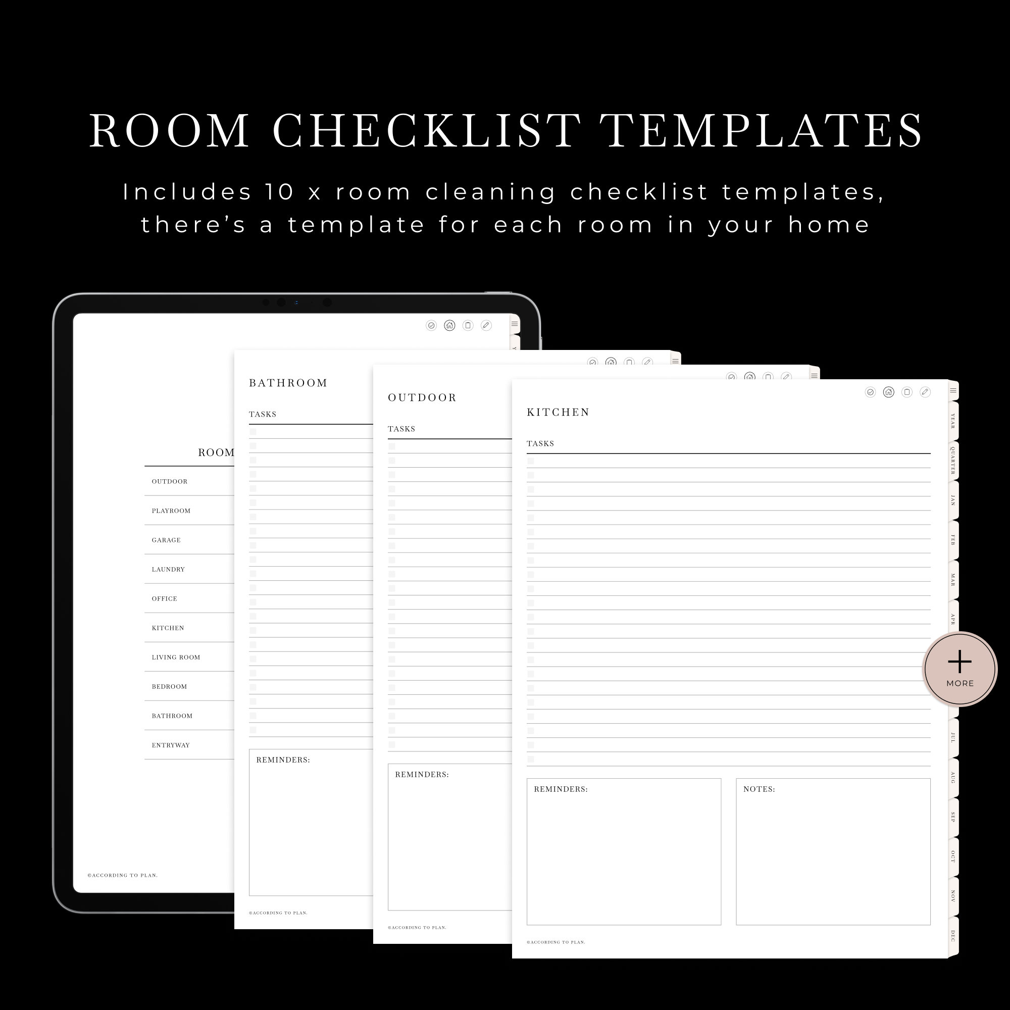 Digital Cleaning Planner, Hyperlinked Cleaning Checklist Planner ...