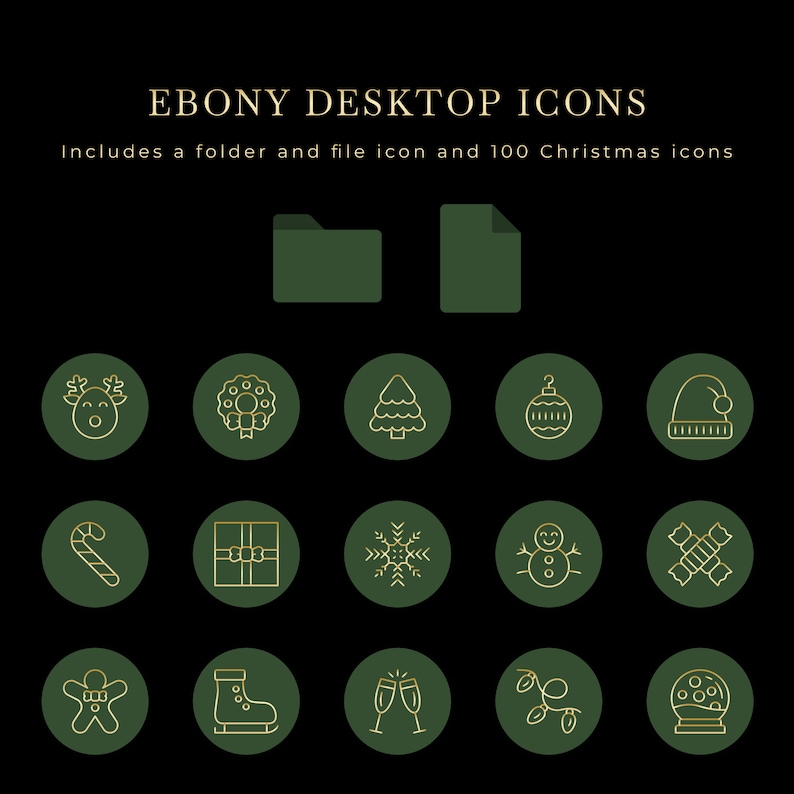 Christmas Desktop Folder Icon Pack, Christmas Icons for Mac & Windows ...