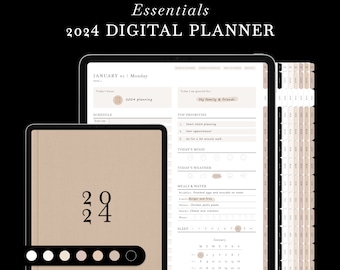 Personalized 2024 Digital Planner, Custom Minimalist Daily Weekly ...