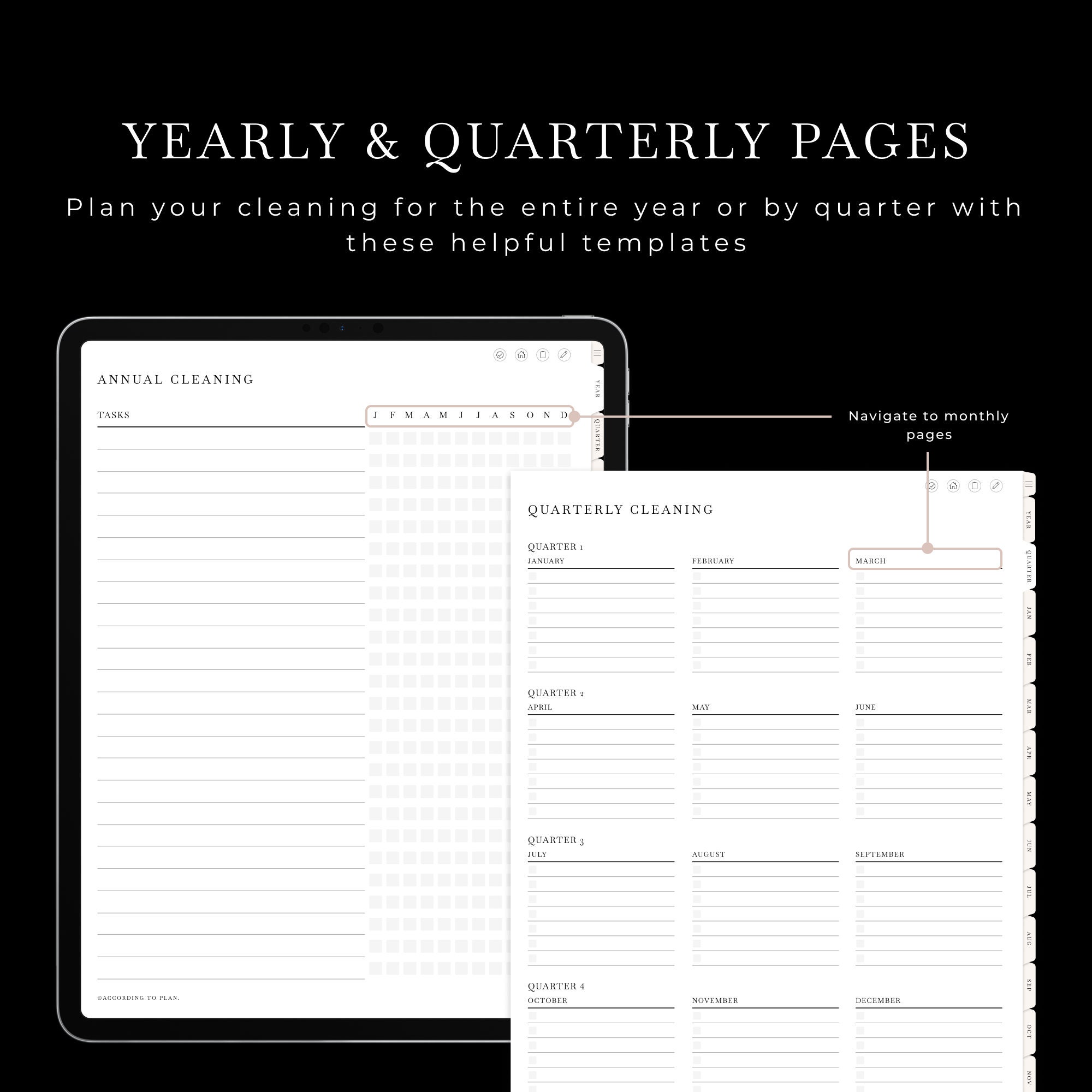 Cleaning Digital Planner With Hyperlinked Digital Sticker Book ...