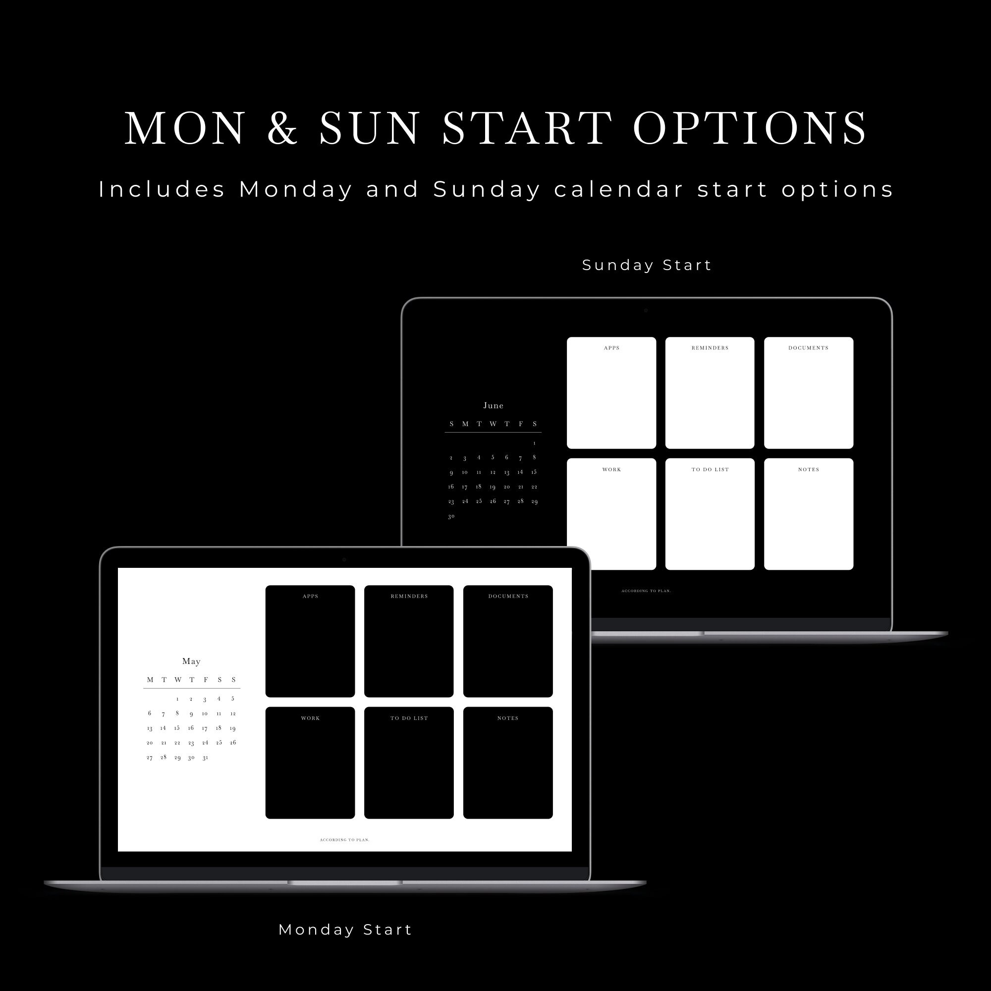 2024 Desktop Organizer, Wallpaper Organizer With 2024 Calendar, Laptop ...