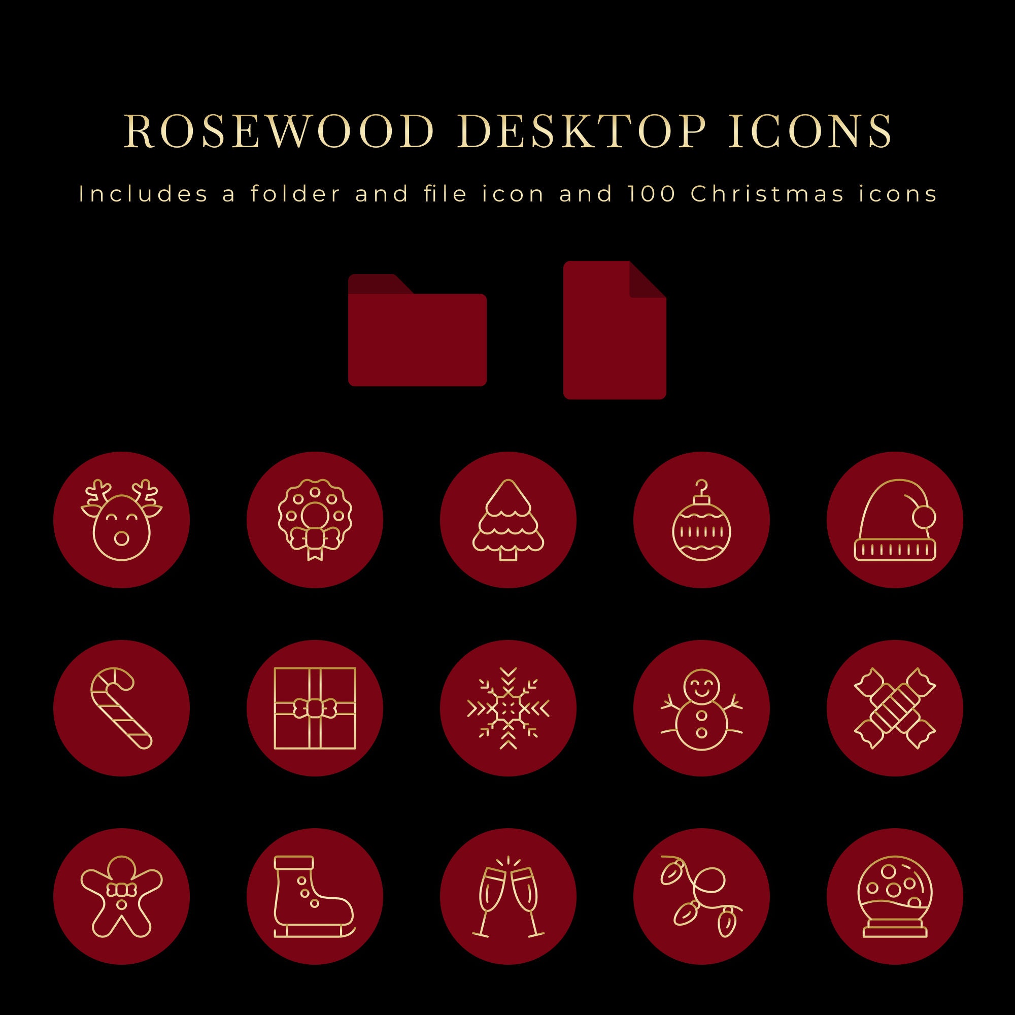 Christmas Desktop Folder Icon Pack, Christmas Icons for Mac & Windows ...
