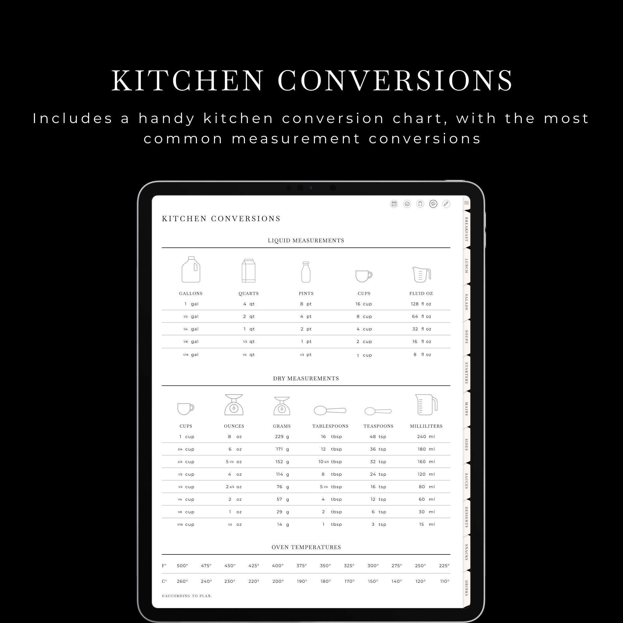 Digital Recipe Book With 7 Neutral Color Tabs, Hyperlinked Digital ...