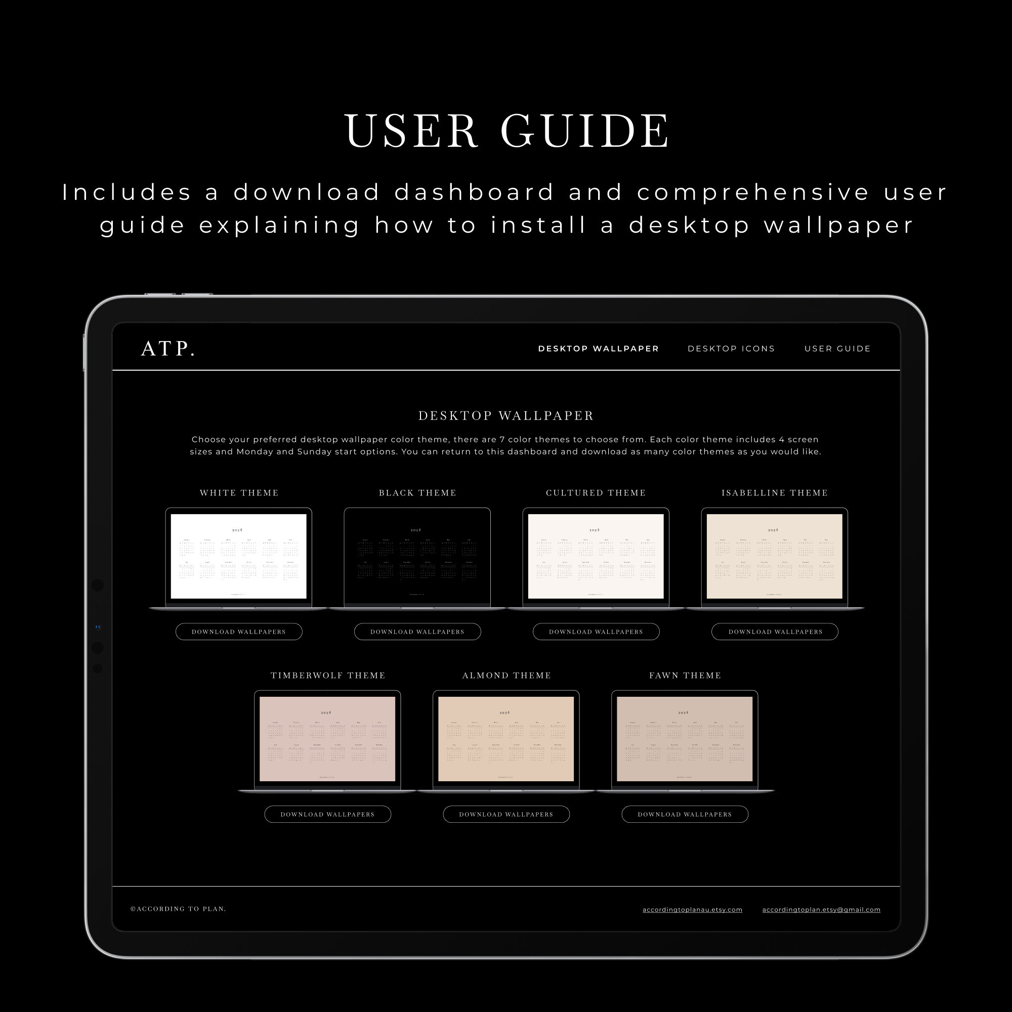 2024 Yearly Calendar Desktop Wallpaper, MacBook Wallpaper Desktop ...