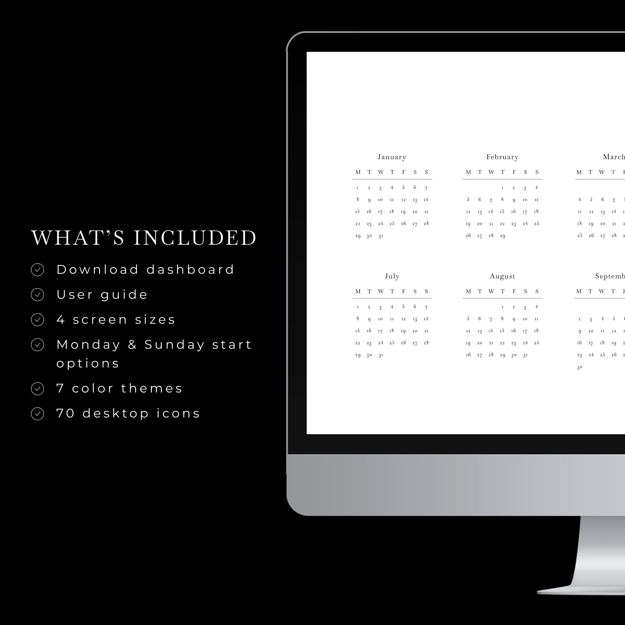 2024 Yearly Calendar Desktop Wallpaper, MacBook Wallpaper Desktop ...