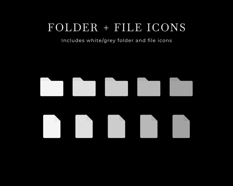 Desktop Organizer Wallpaper With Desktop Folder Icons, Aesthetic Black ...