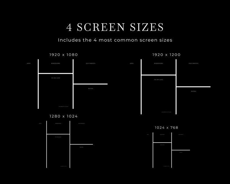 Desktop Organizer Wallpaper With Desktop Folder Icons, Aesthetic Black ...