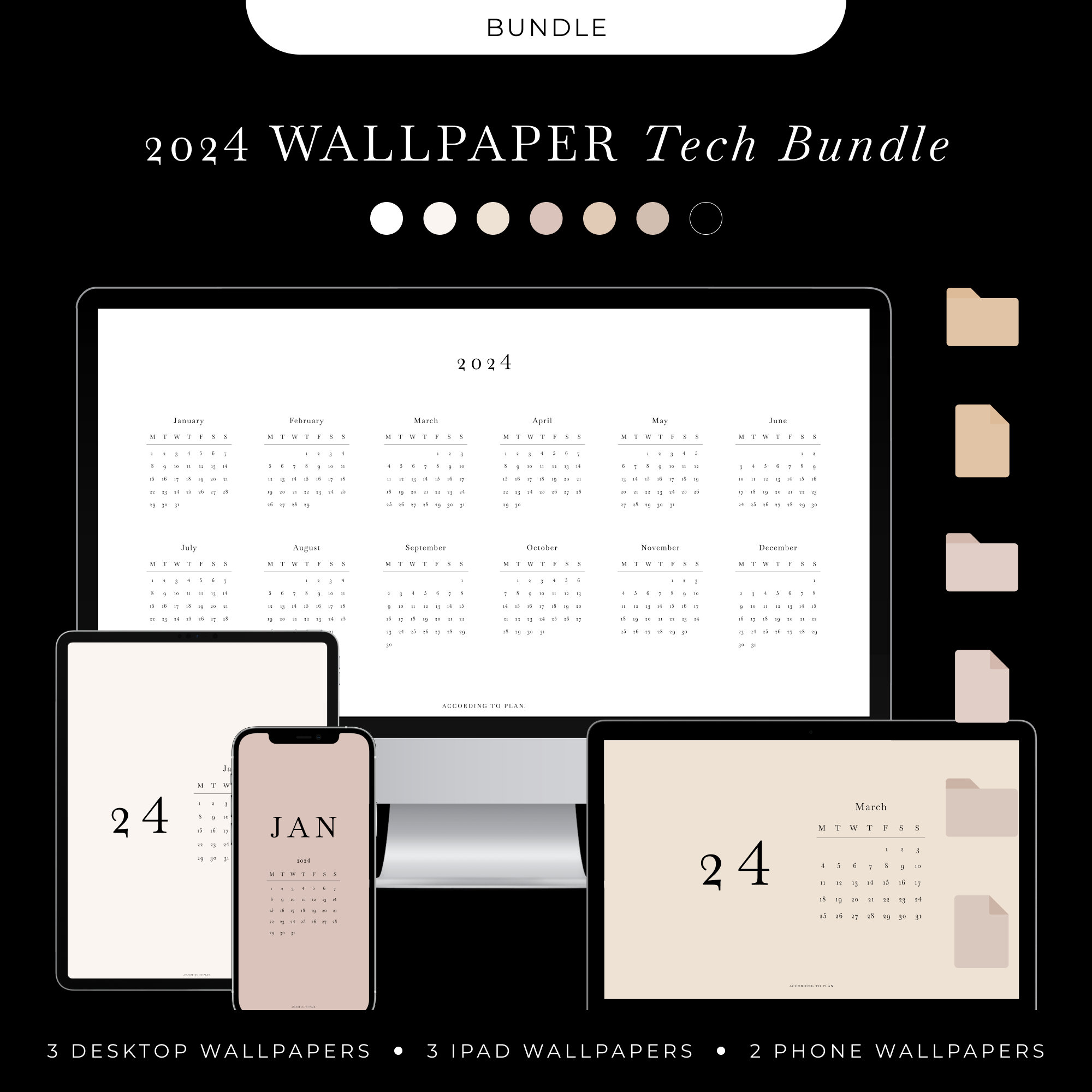 2024 Desktop Wallpaper Bundle, iPad & Phone Wallpaper Tech Pack, 2024 ...