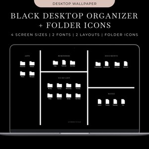 Desktop Organizer Wallpaper With Desktop Folder Icons - Etsy