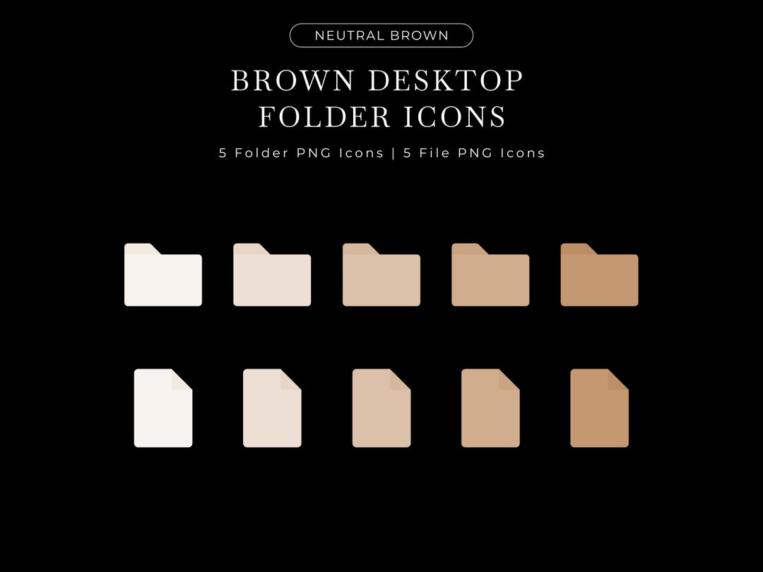 Desktop Folder Icons Pack for Mac Windows Neutral Brown - Etsy