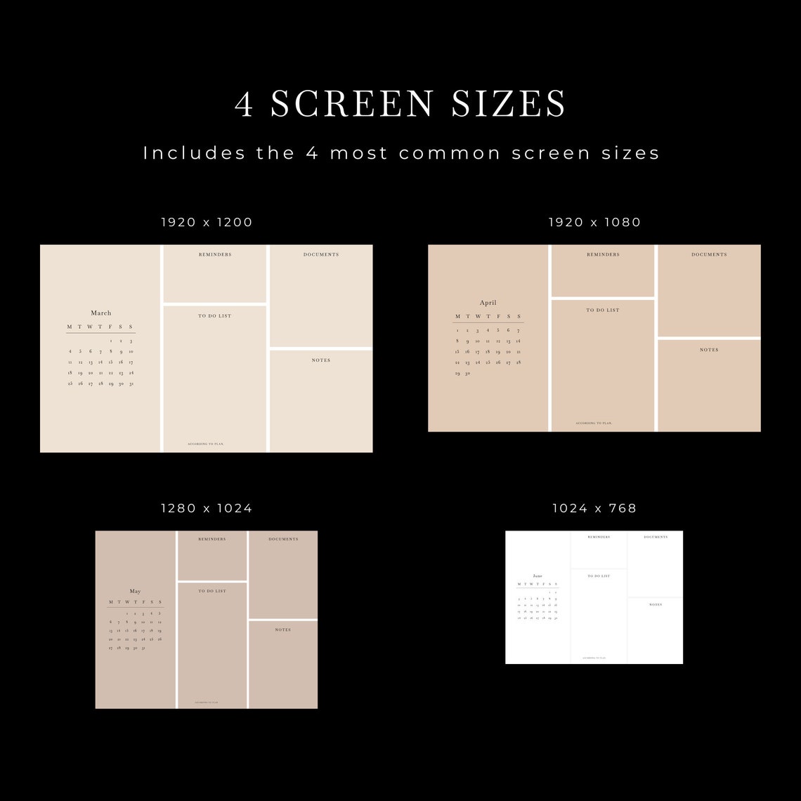 2024 Calendar Desktop Organizer, MacBook Organizer, Monthly Calendar ...