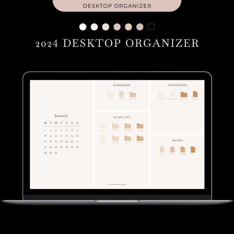 2024 Calendar Desktop Organizer, MacBook Organizer, Monthly Calendar ...