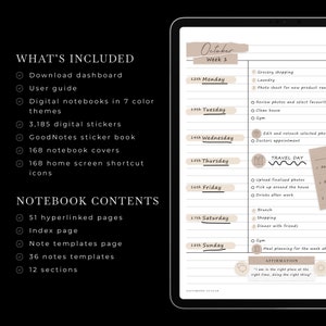 Digital Notebook, Hyperlinked Notebook With Tabs, Goodnotes Notebook ...