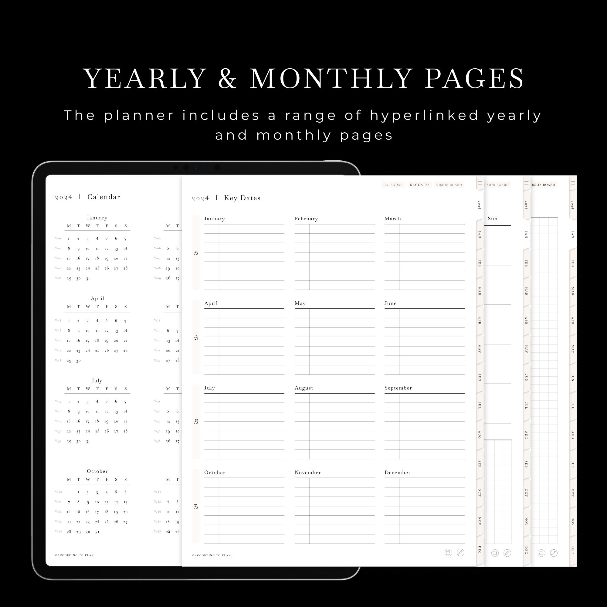 Personalized 2024 Digital Planner, Custom Minimalist Daily Weekly ...