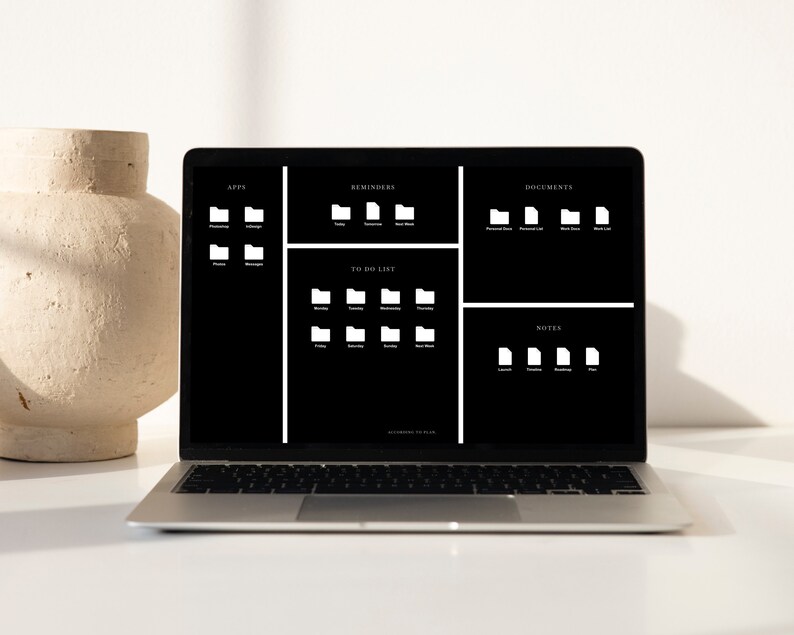 Desktop Organizer Wallpaper With Desktop Folder Icons - Etsy