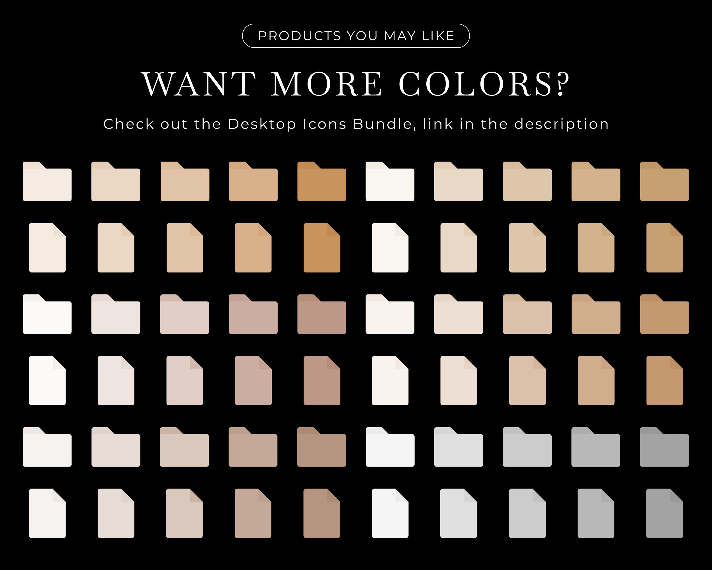 Black Desktop Folder & File Icons Pack for Mac Windows, Aesthetic ...