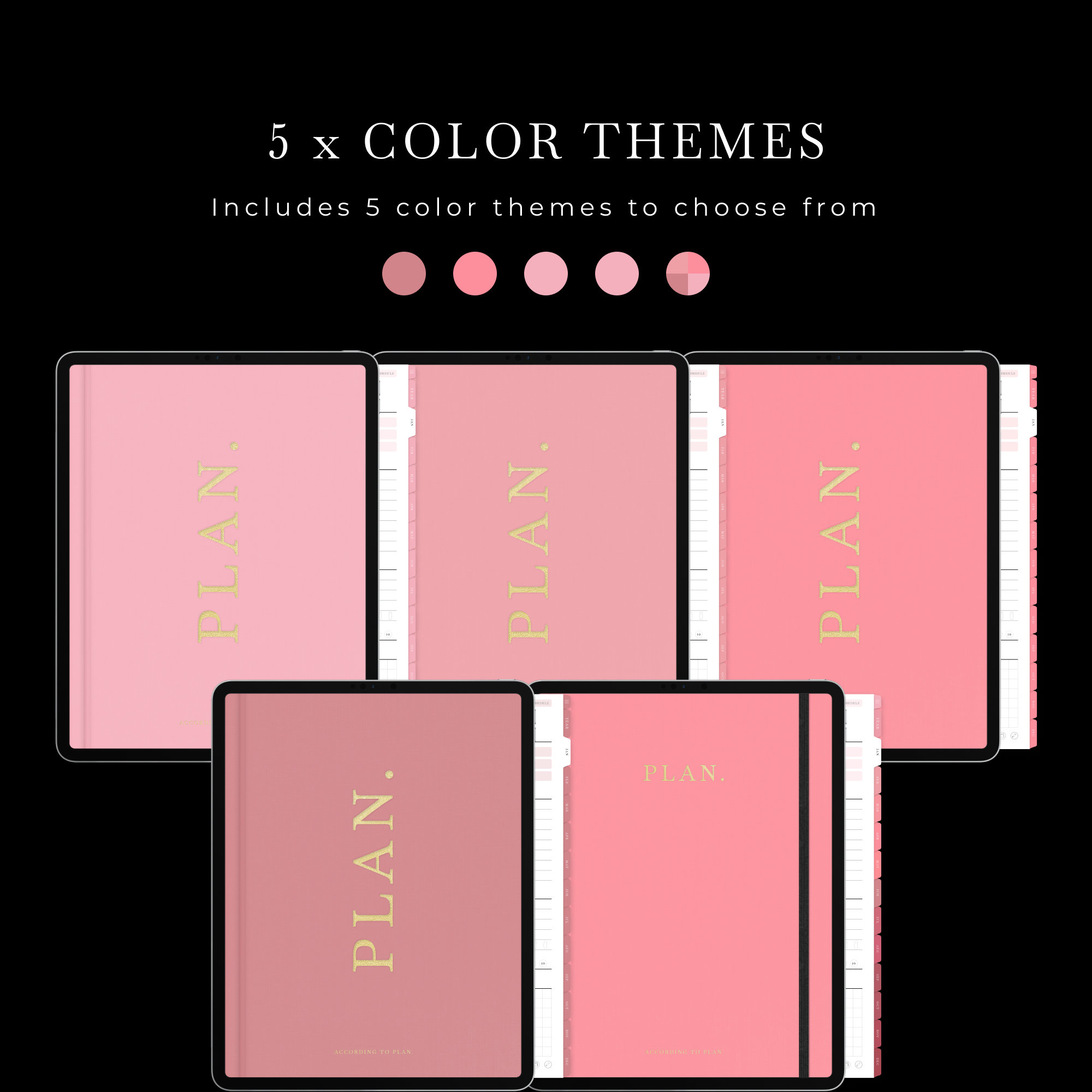 Undated Pink Digital Planner, Daily Planner, Weekly Planner, Monthly ...