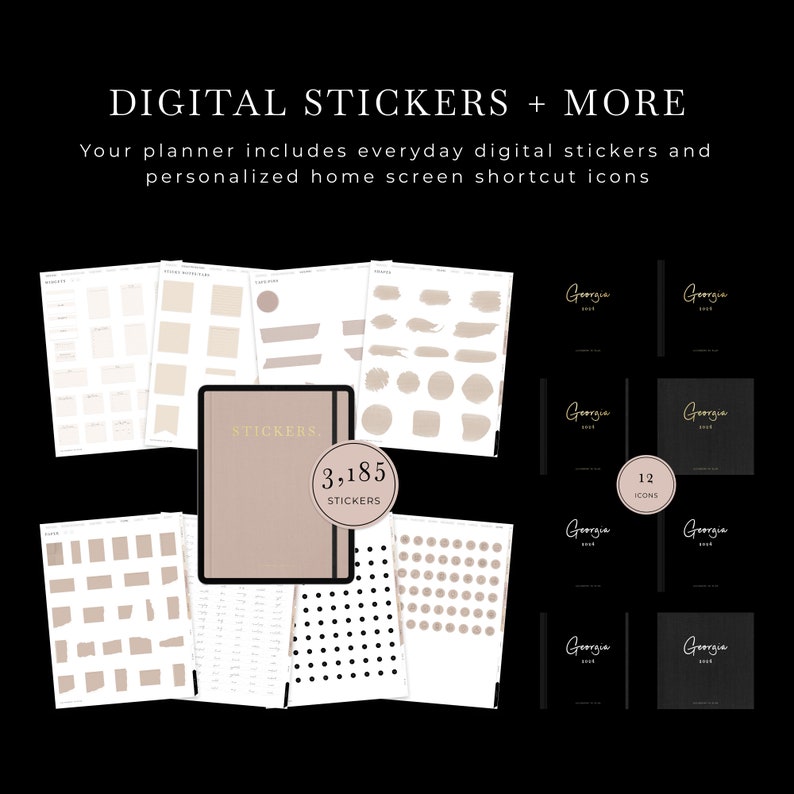 Personalized 2024 Dark Mode Digital Planner Custom Planner - Etsy