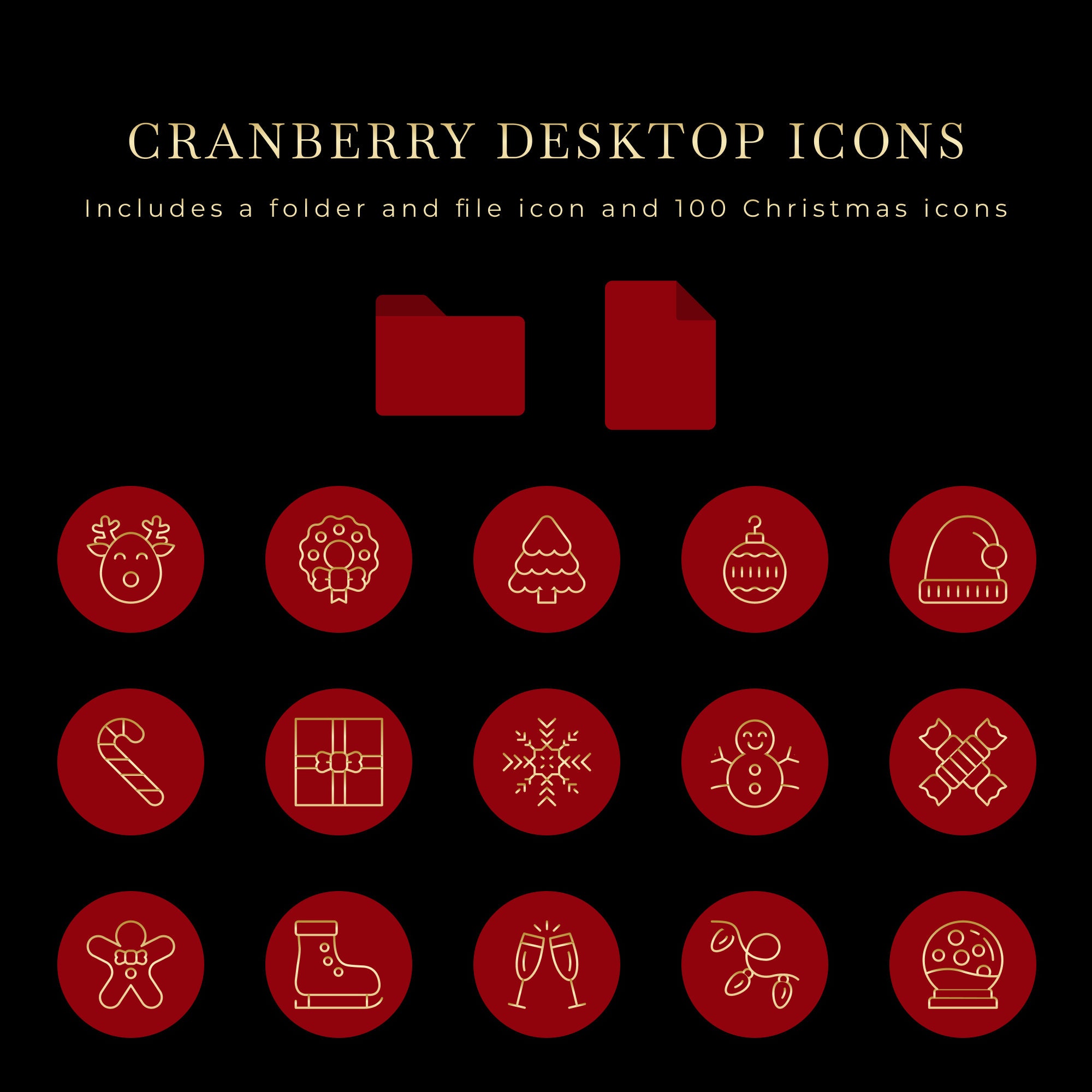 Christmas Desktop Folder Icon Pack, Christmas Icons for Mac & Windows ...
