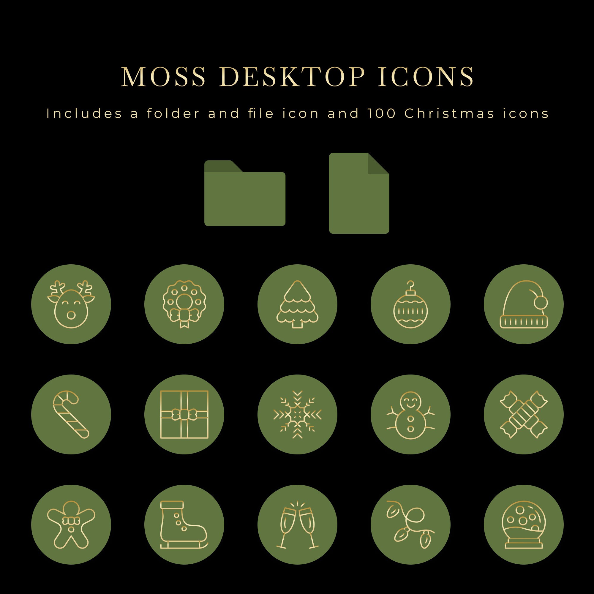 Christmas Desktop Folder Icon Pack, Christmas Icons for Mac & Windows ...