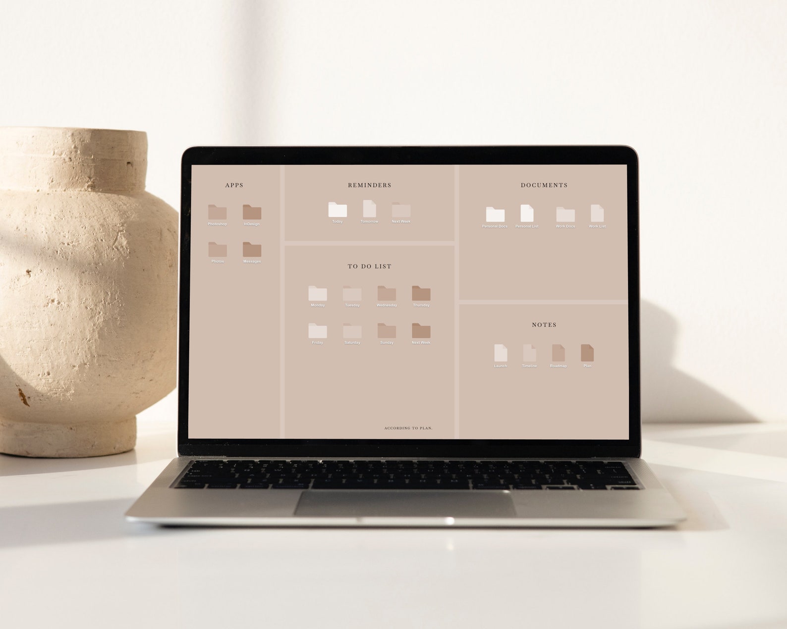 Desktop Wallpaper Organizer Neutral Blush Desktop Folder & - Etsy