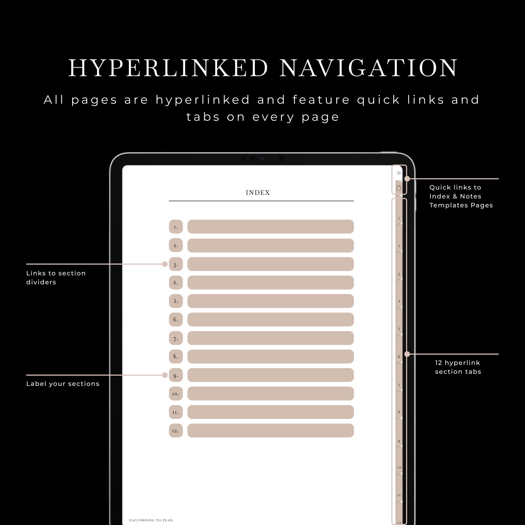 Digital Notebook, Hyperlinked Notebook With Tabs, Goodnotes Notebook ...