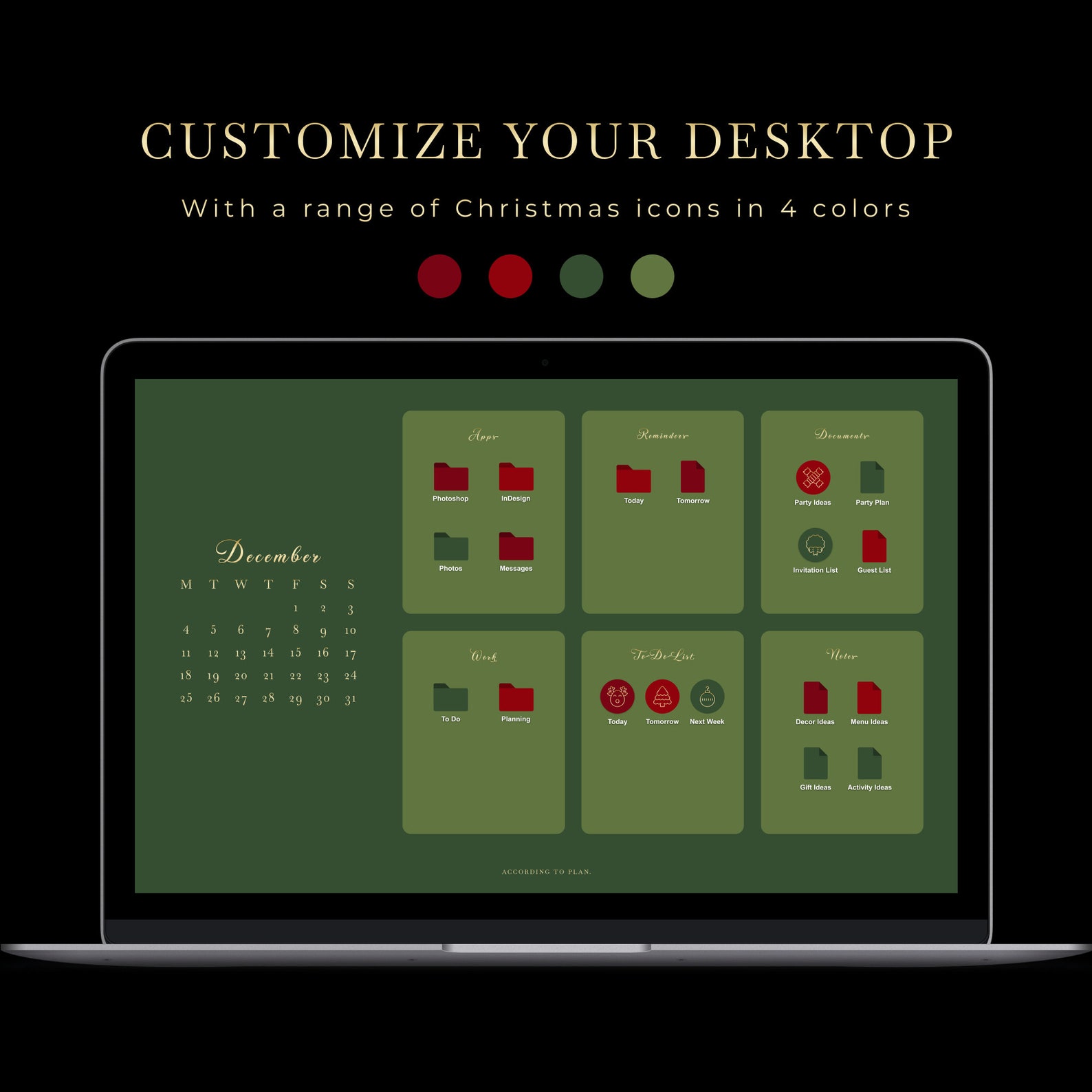 Christmas Desktop Folder Icon Pack, Christmas Icons for Mac & Windows ...
