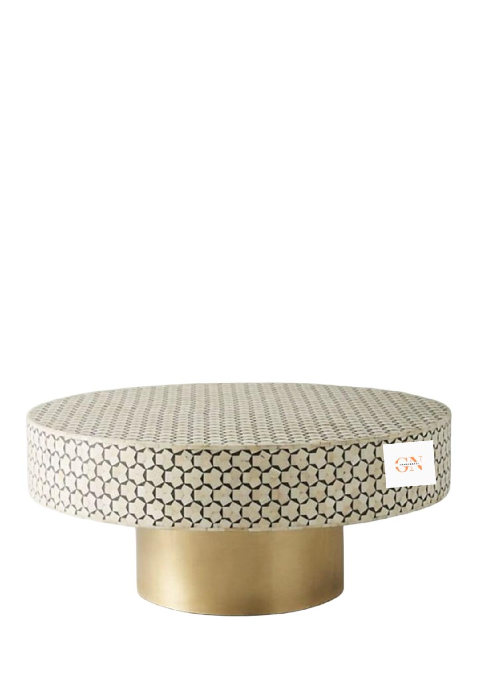 Handmade Bone Inlay Round Coffee Table| Unique Coffe Table| Bone Inlay ...