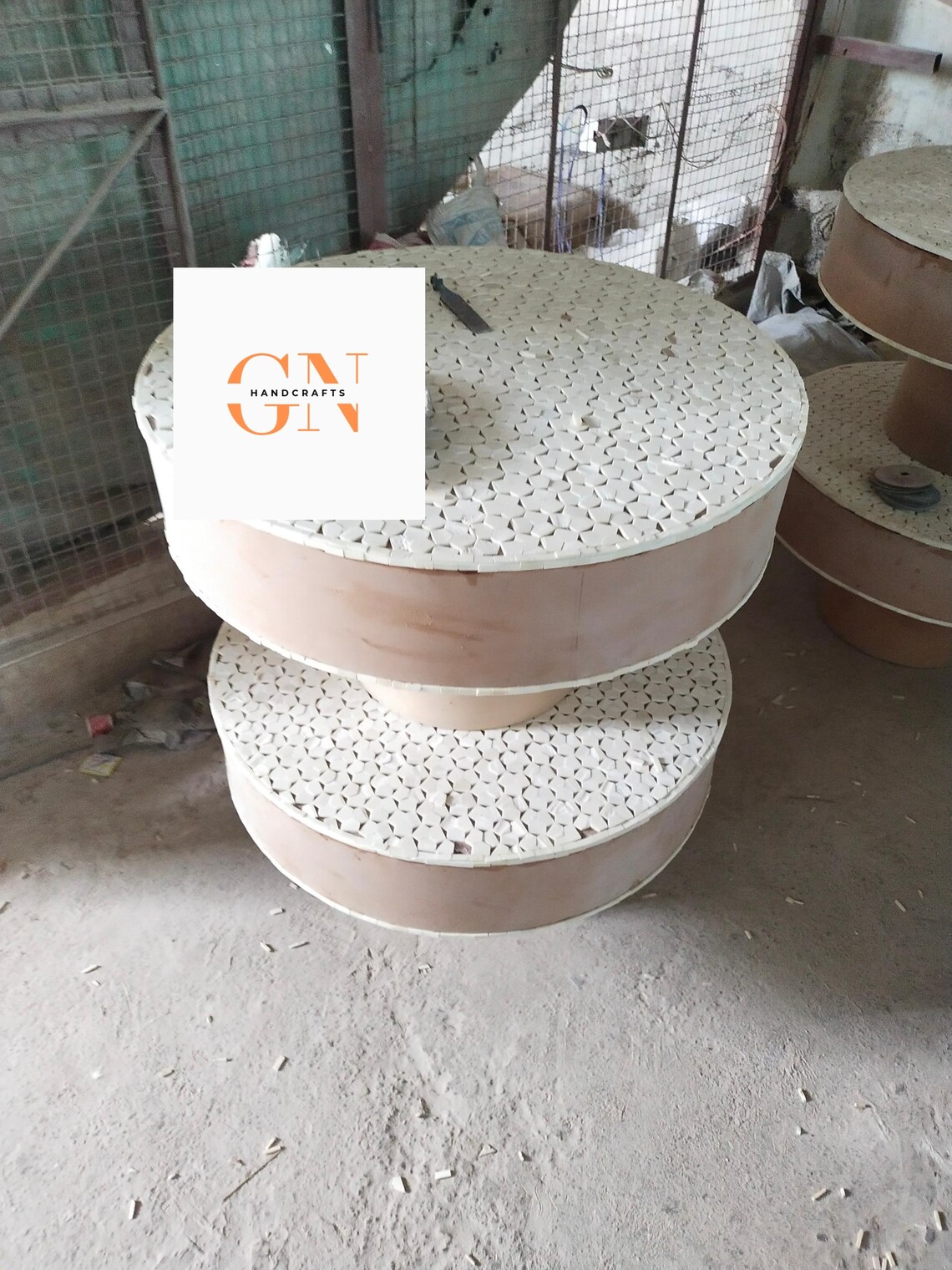 Handmade Bone Inlay Round Coffee Table| Unique Coffe Table| Bone Inlay ...