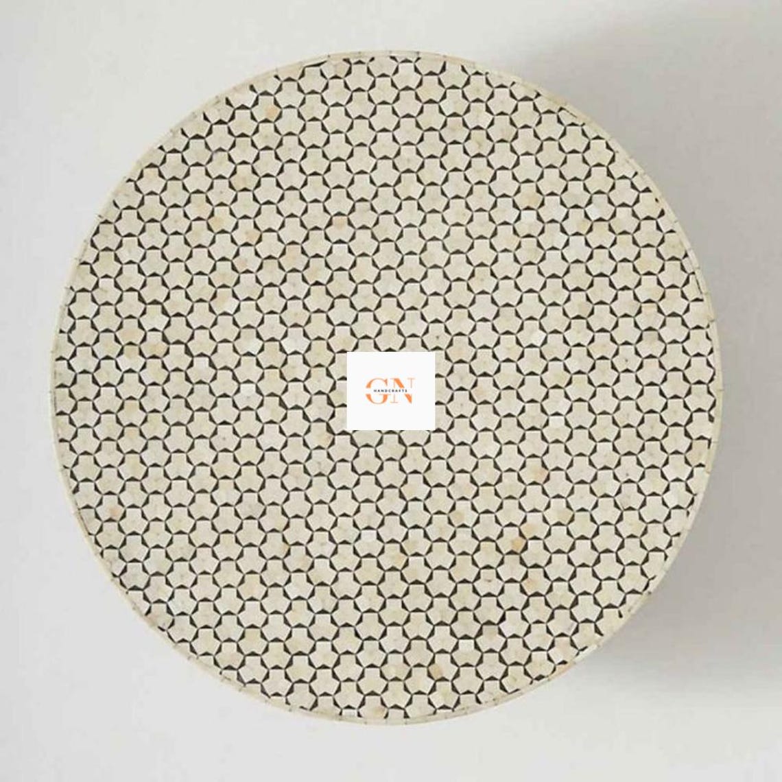 Handmade Bone Inlay Round Coffee Table| Unique Coffe Table| Bone Inlay ...