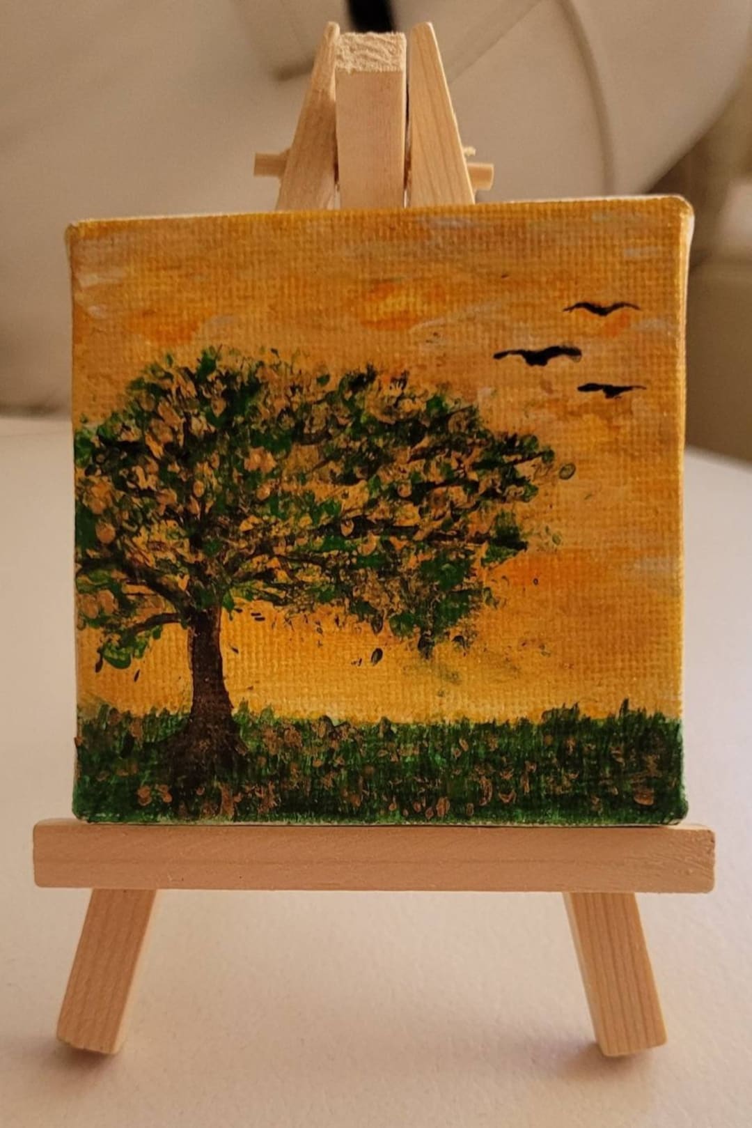Original Miniature Acrylic Painting miniature Tree in Summer - Etsy