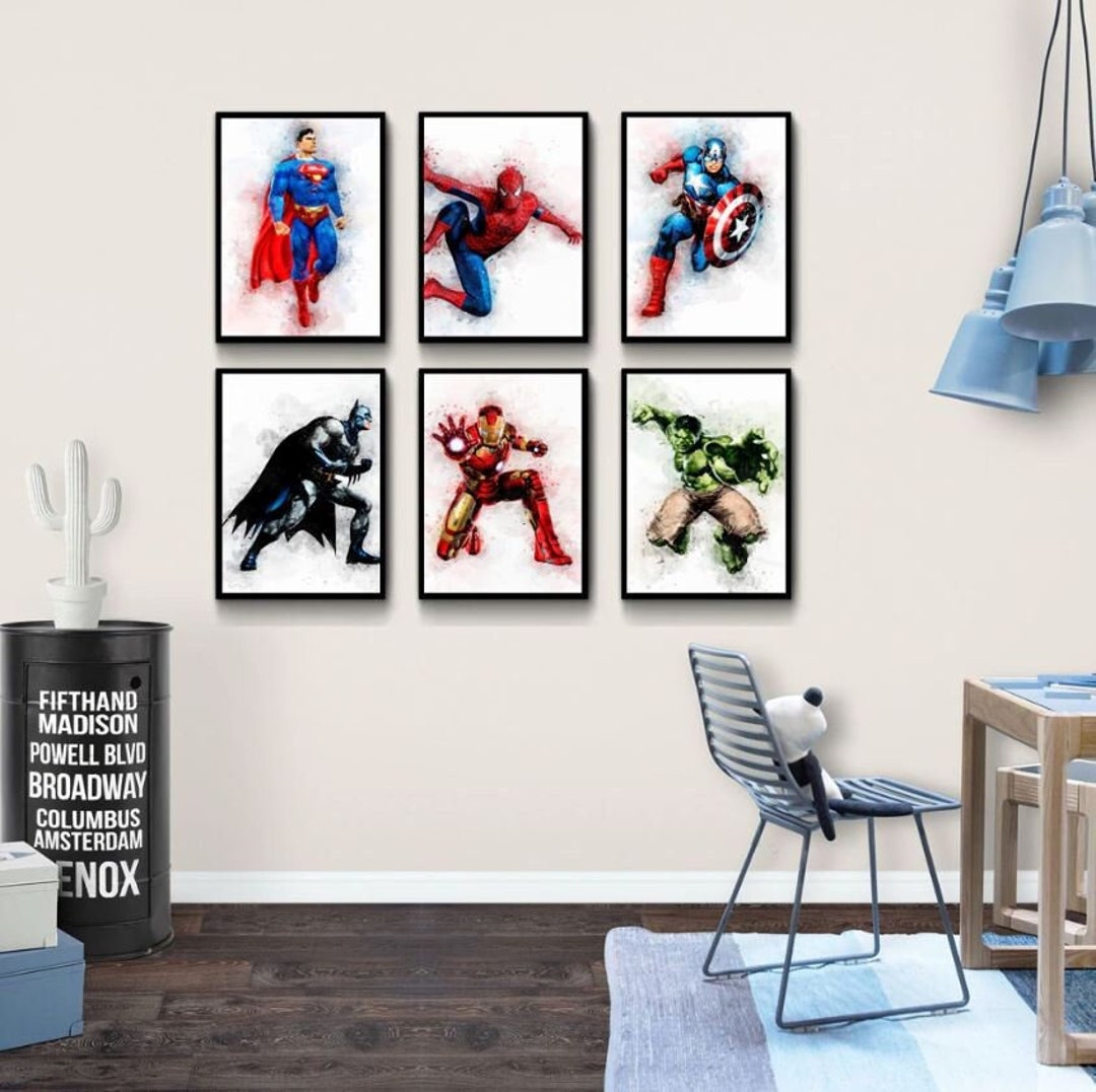Marvel Poster Poster for Boy's Room Garcon or Girl Home Interior Design ...