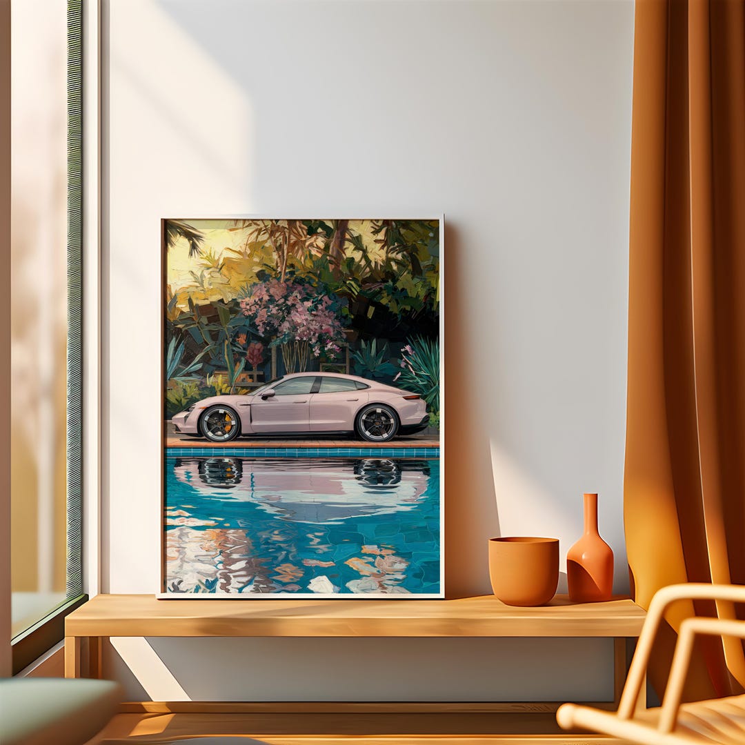 Porsche Taycan Wall Art | Printable Porsche Artwork for Car Enthusiasts ...