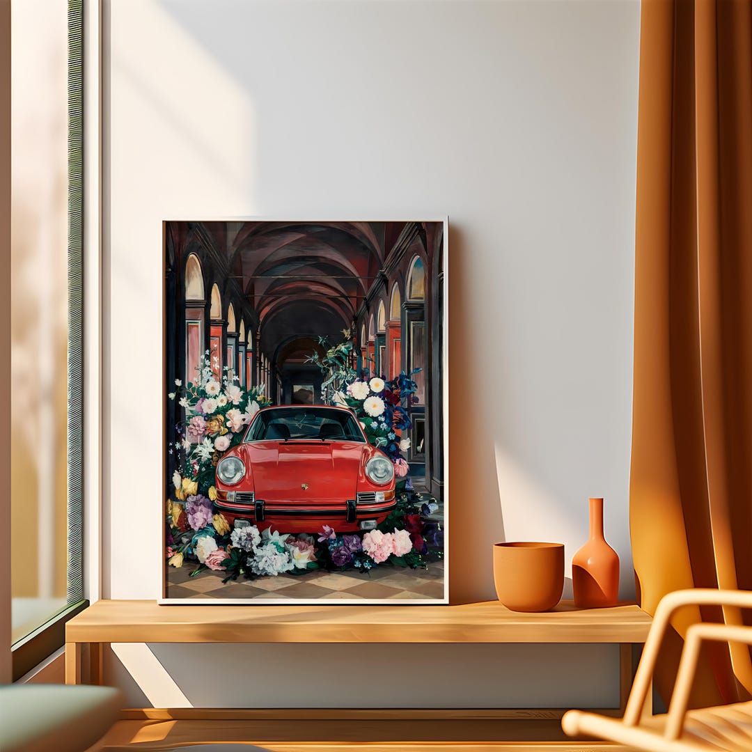 Classic 911 Porsche | Porsche Poster Print | Red Porsche | Retro ...