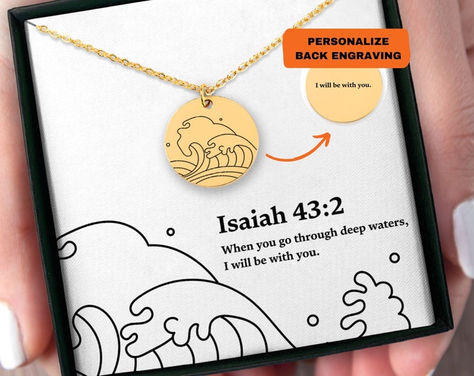 Wave Necklace, Gift for Her, Encouragement Gift, Grief Gift, Sympathy ...