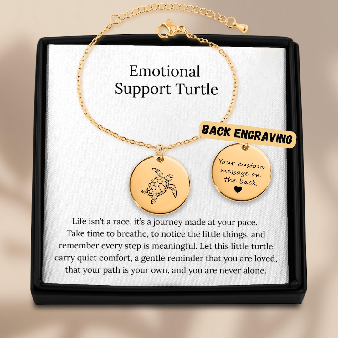 Personalized Emotional Support Turtle Bracelet, Gift for Anxiety ...