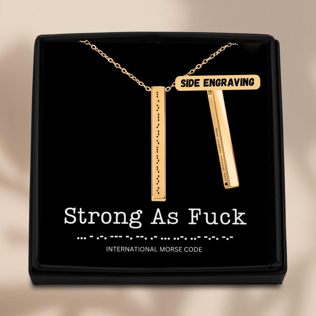 Strong as Fuck Morse Code Necklace, Strong as F Hidden Message ...
