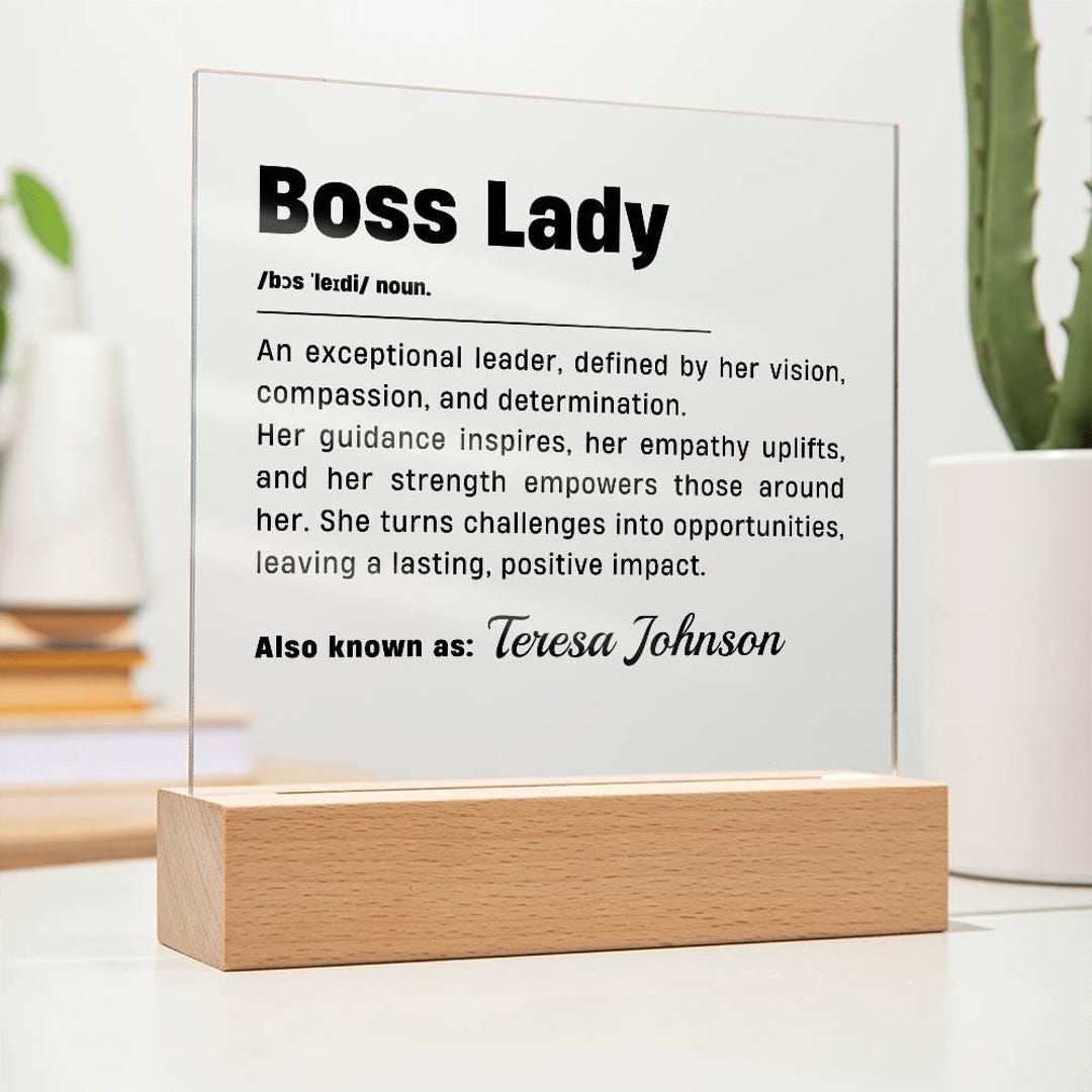 Personalized Boss Lady Plaque, Custom Gift for Boss, Female Boss Gift ...