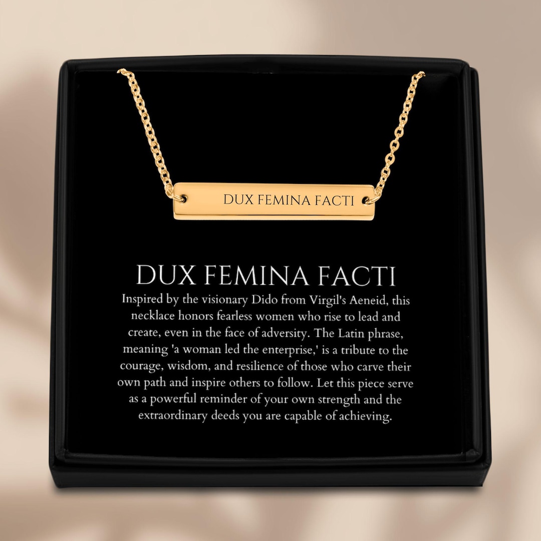 DUX FEMINA FACTI Necklace, 'A Woman Led the Enterprise', Latin Phrase ...