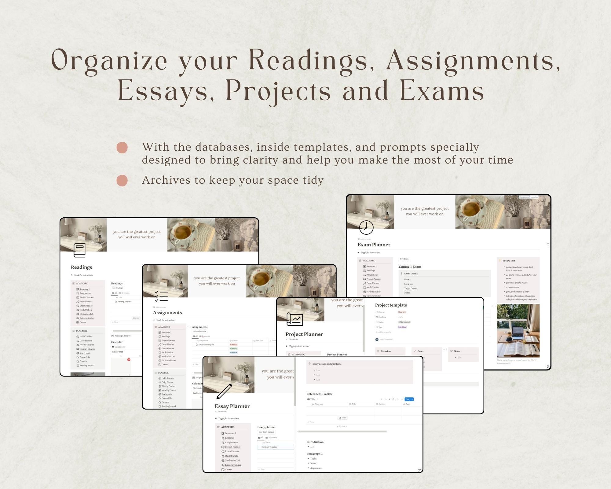Notion Student Planner Template Notion Academic Planner University ...