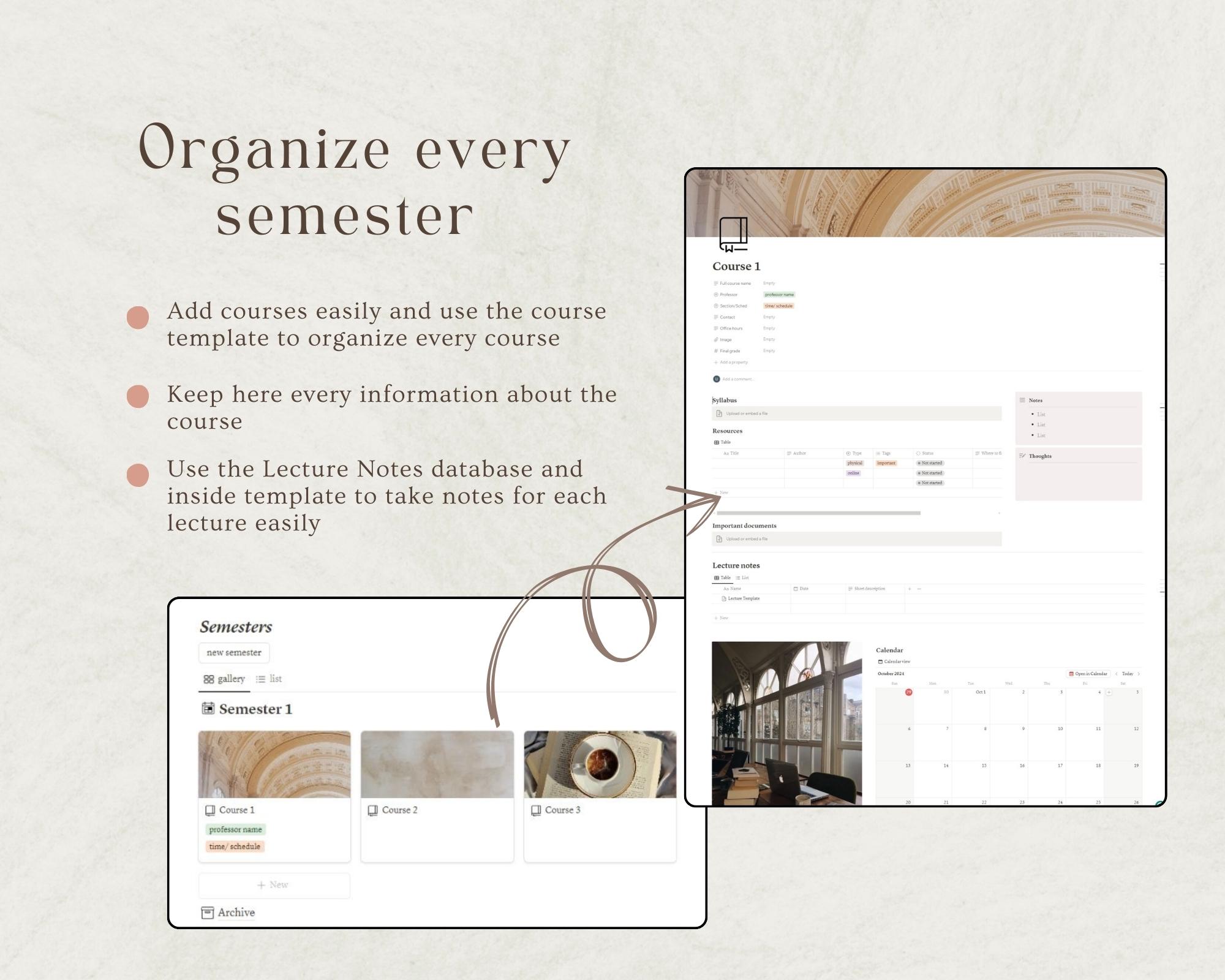 Notion Student Planner Template Notion Academic Planner University ...