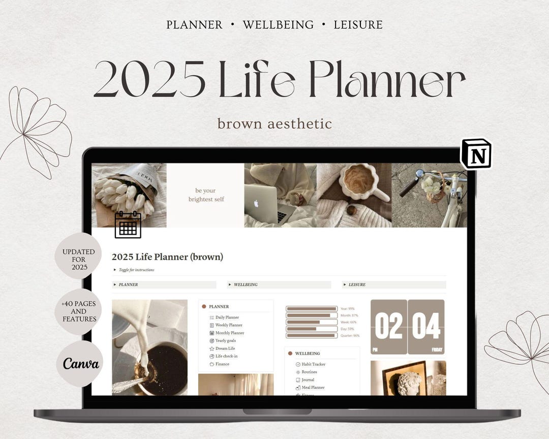 2025 Notion Life Planner, Notion Template, All in One Notion Planner ...